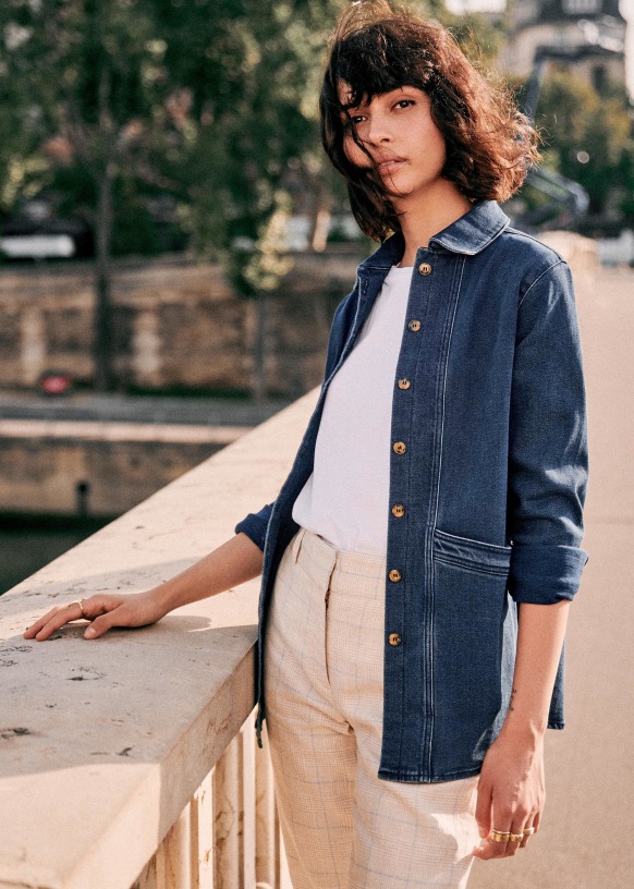 Will Jacket - Blue Denim - Organic Cotton - Sézane