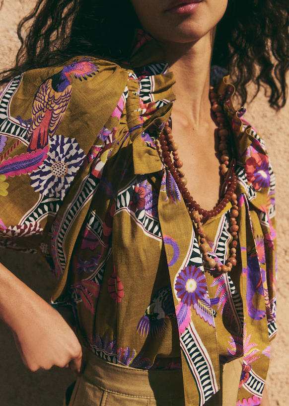 VAELINA Blouse - Sézane x Inoui Editions - Diego Print - Organic cotton ...