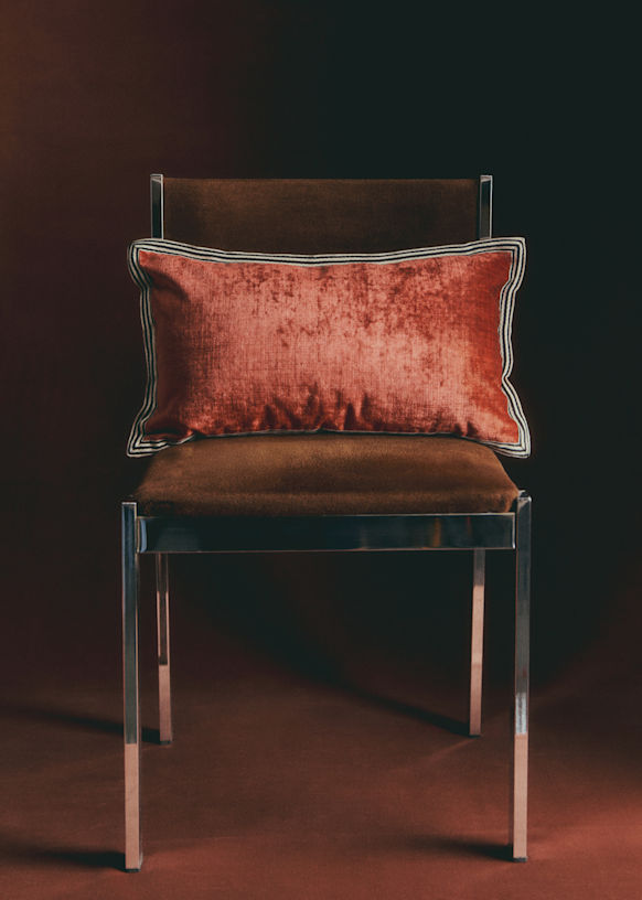 Textured Velvet Cushion - Small model - Honey - Polyester - Sézane