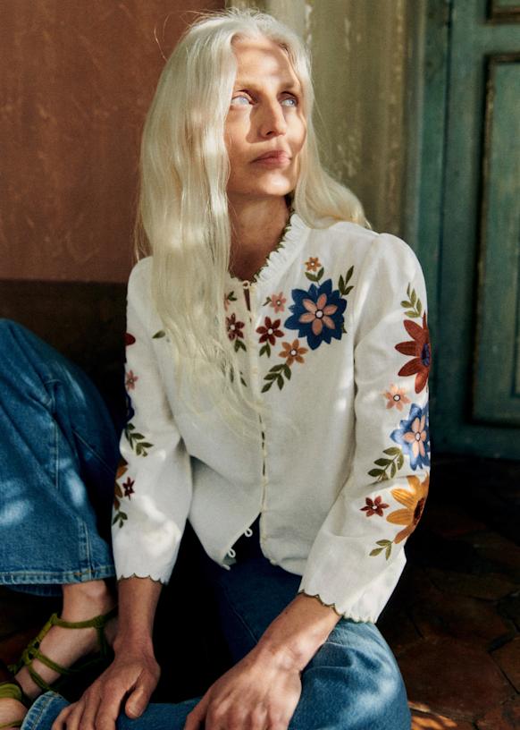 Sharleen Blouse - Gardenia Print - Linen - Sézane