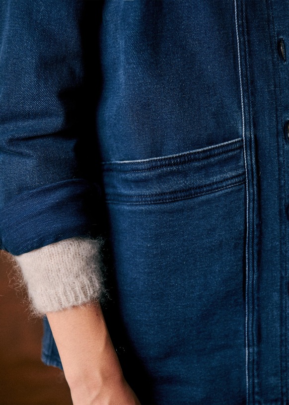 Will Jacket - Light Blue Denim - Organic Cotton - Sézane