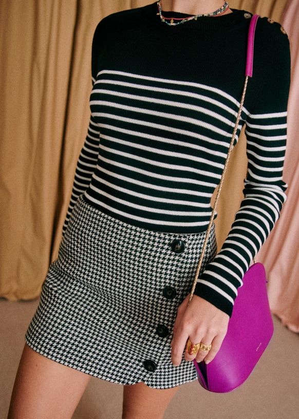 Bolso Victor - Buganvilia lisa - Piel caprina lisa - Sézane