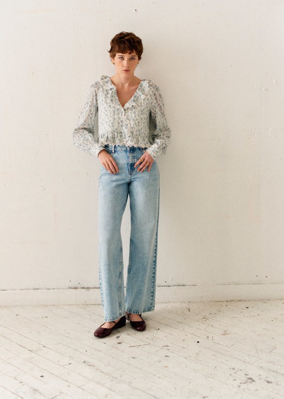 Alexiana Blouse - Romantic Ecru Garden print - Organic cotton - organic ...