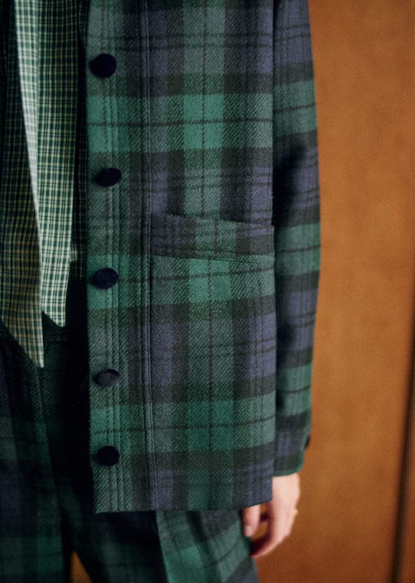 Casaco Will - Sézane x MDLO - Quadrados Batley - Lã - Octobre Éditions