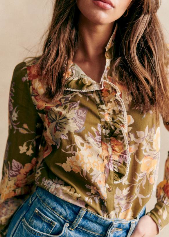 Chlo Shirt - Floral/Green - Sézane