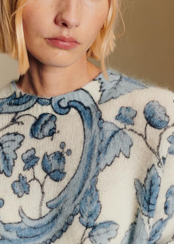 Thibault Sweater - Sézane x Antoinette Poisson - Blue Birds Print - Kid ...