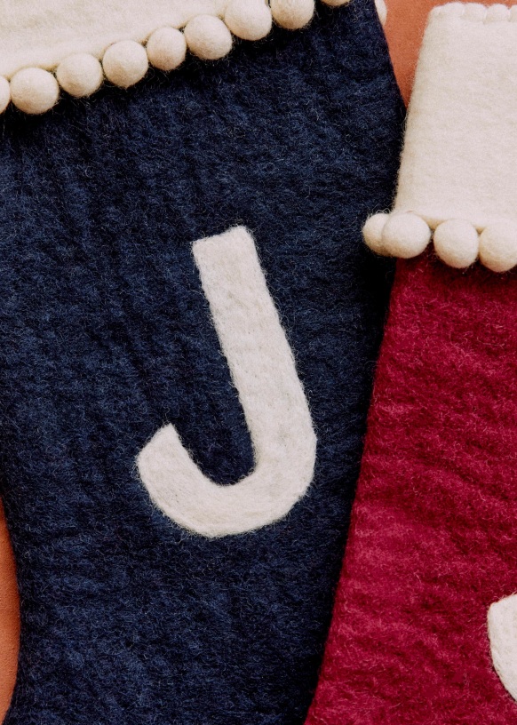 Navy Festive stocking - J - Sézane