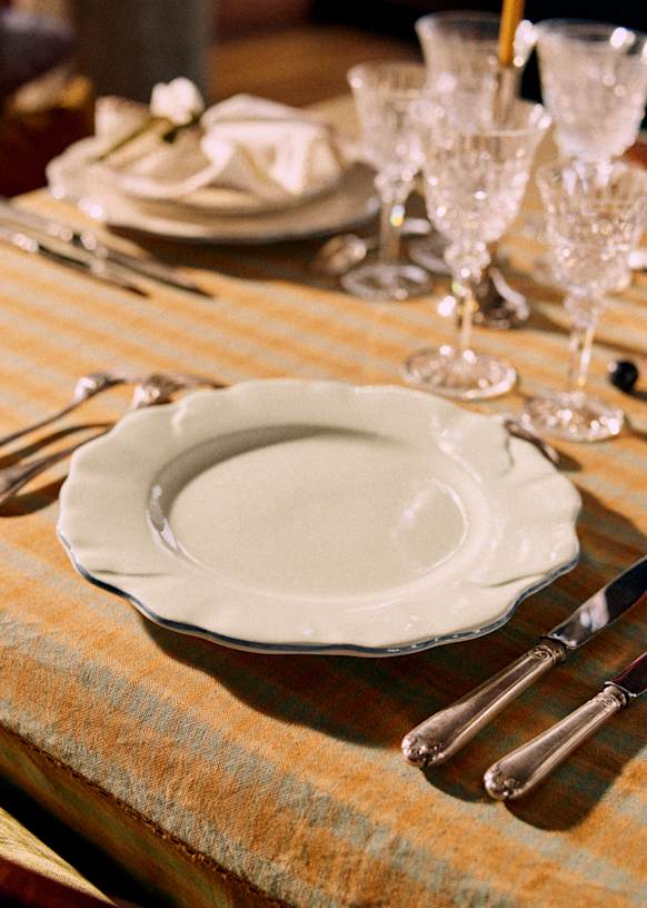 Set of 4 Dinner Plates - Barcarolle - Vintage Blue - Ceramic - Octobre ...