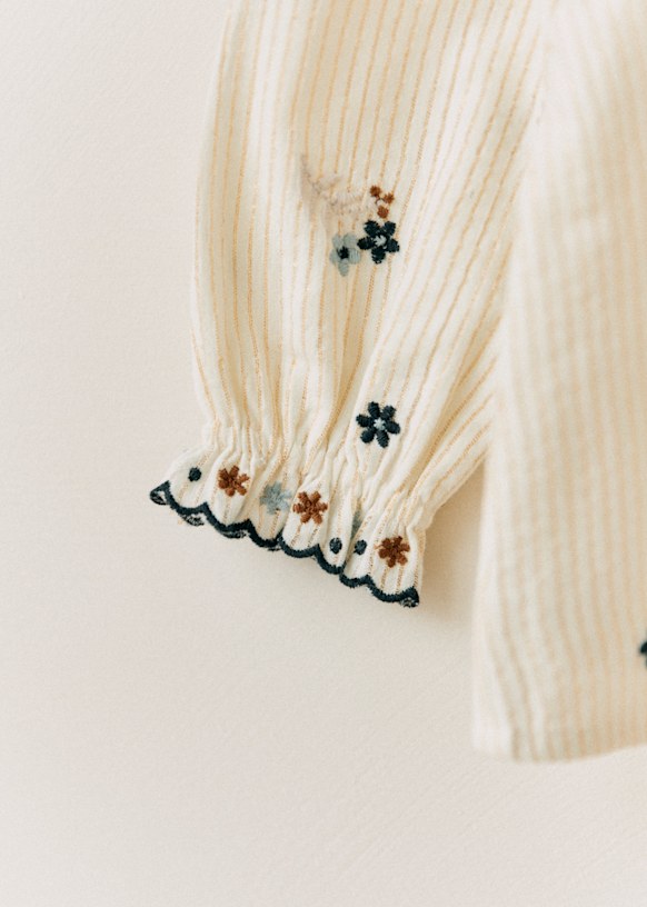 Alia Blouse - Ecru / gold - Organic cotton - organic textile - Sézane