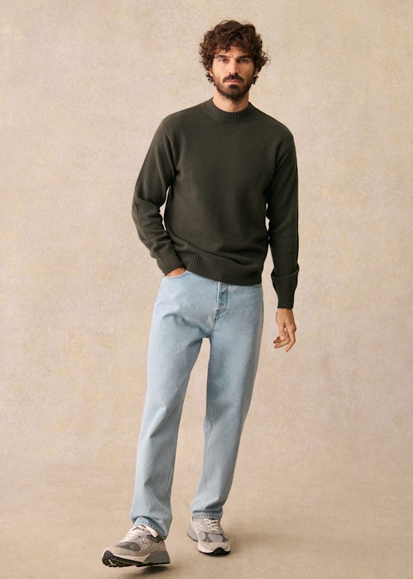 Riley Sweater - Khaki - Merino Wool - Sézane