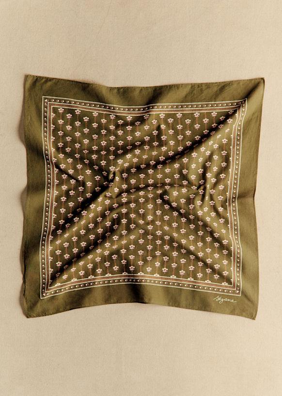 Gaston Scarf - Vintage Blue and Navy Sara Print - Organic Cotton ...