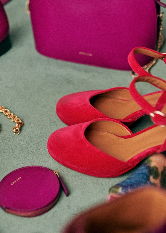 Monedero Nicolas - Buganvilia lisa - Piel ovina lisa - Sézane