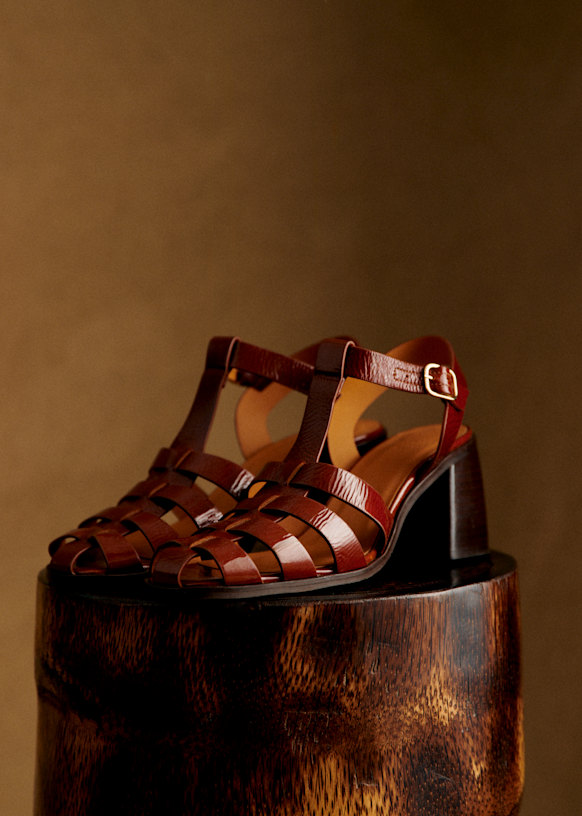 Florie サンダル - パテントネイビー - 牛革 - Sézane