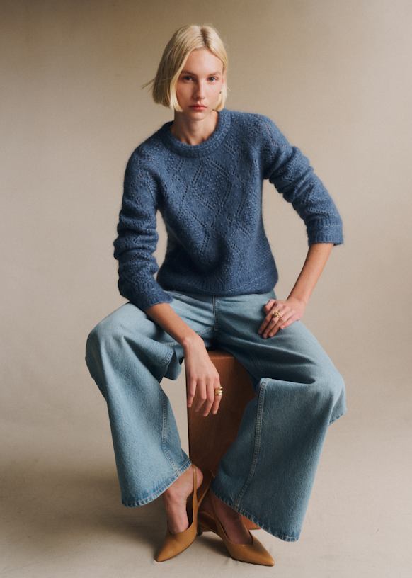Louna Sweater - Denim Blue - Kid mohair - Octobre Éditions