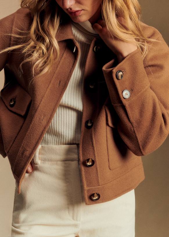 Jacke Terry - Camel Rauleder - Ziegenleder - Sézane