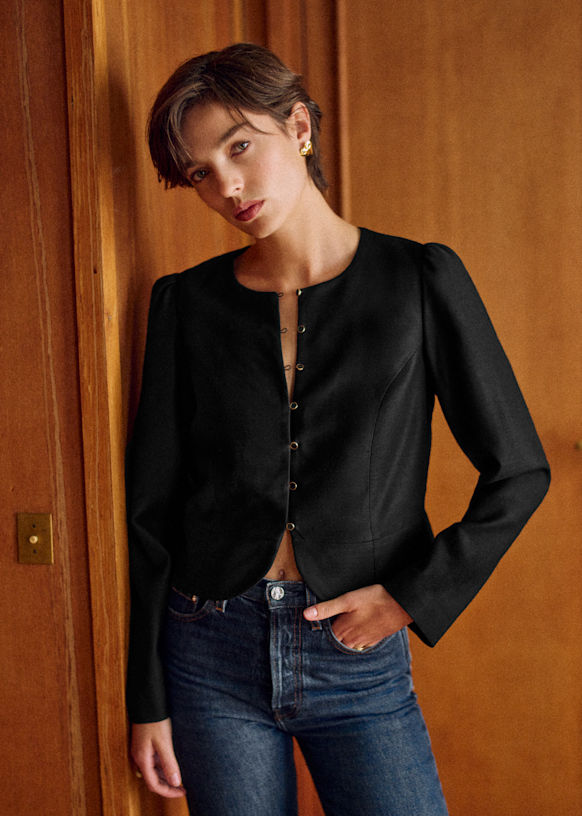 Alwane Jacket - Black - Viscose - Octobre Éditions