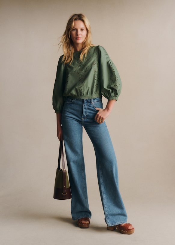 Bluse Enea - Salbei - Bio-Baumwolle - Octobre Éditions