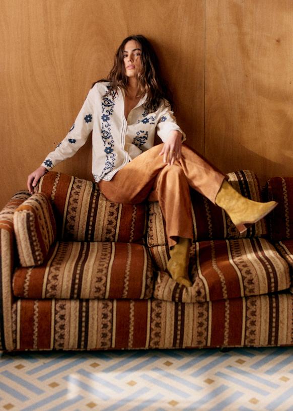 Blouse Tomboy - Sézane x Lucia Vergara - Violeta Natuurlijke Ecru ...