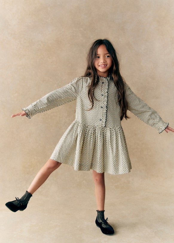 Romy Dress - Blockprint Flowers - Organic cotton - organic textile - Sézane