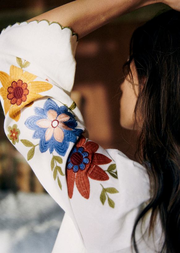 Sharleen Blouse - Gardenia Print - Linen - Sézane