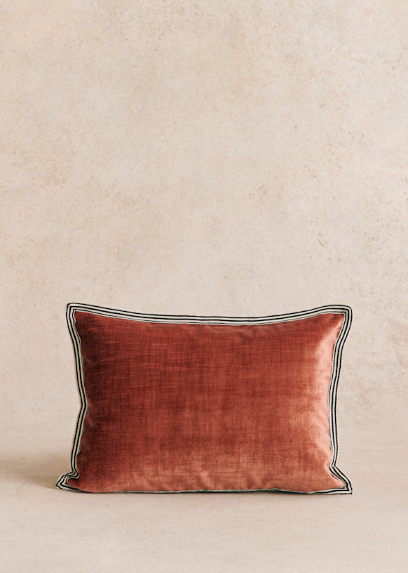 Textured Velvet Cushion - Large model - Sienna - Octobre Éditions