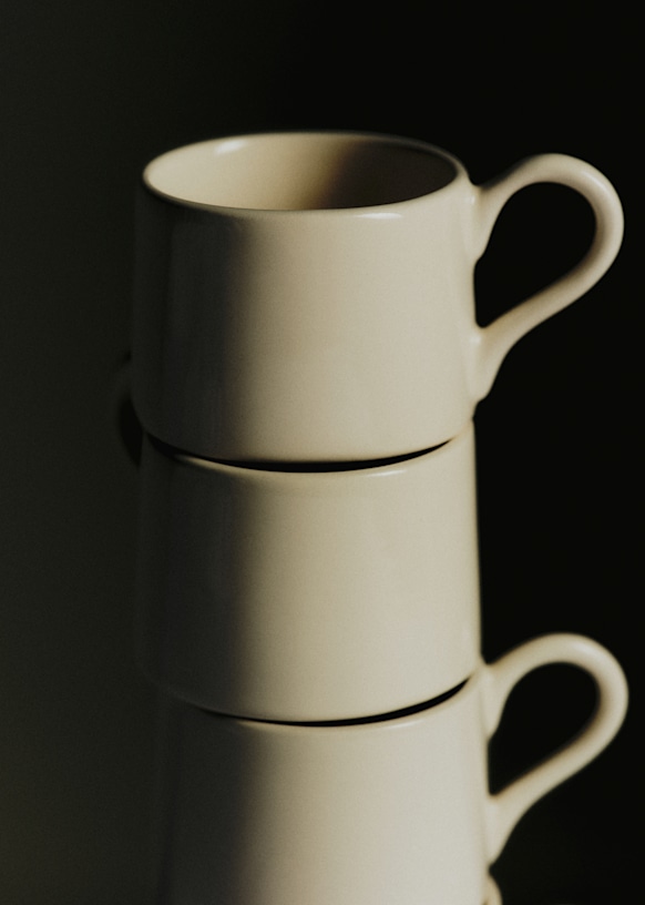 Set of 4 espresso cups - Pink - Ceramics, porcelain and earthenware ...