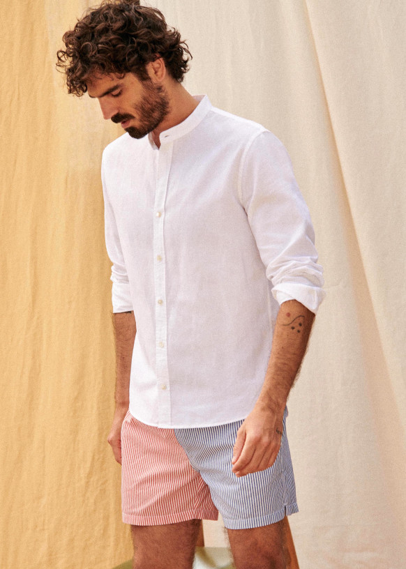 Chemise Benny Coton Lin - Rouge - Sézane