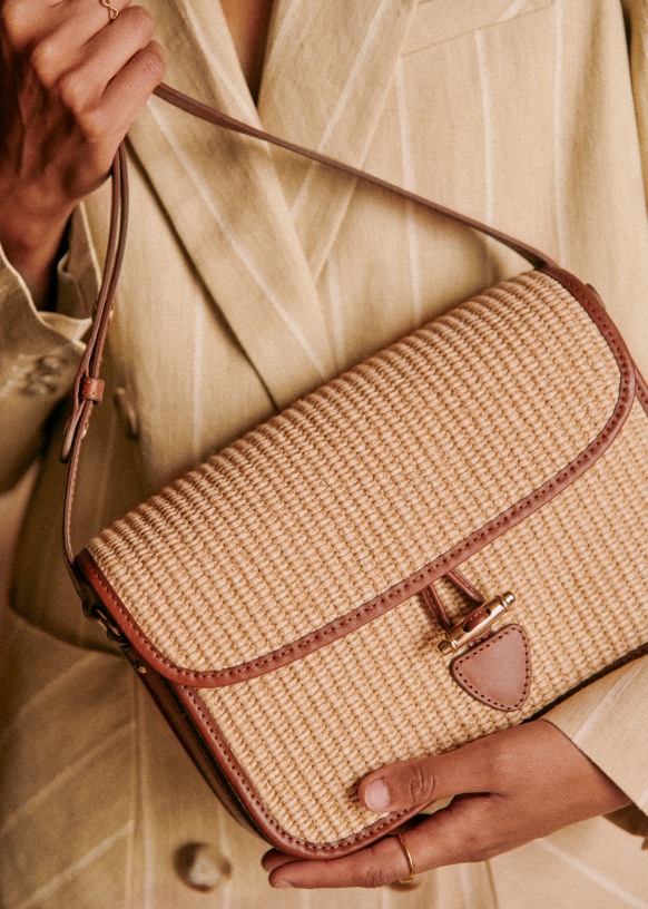 Milo Bag - Taupe - Split cowhide leather - Sézane