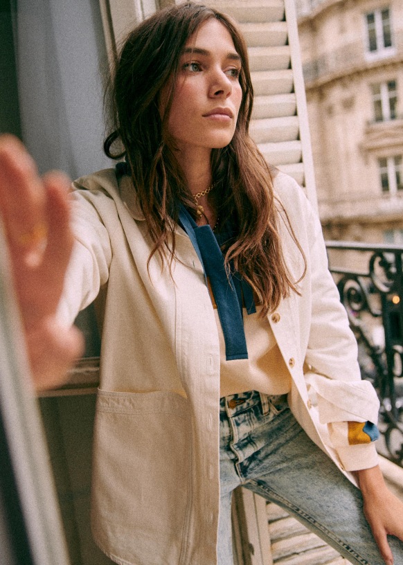 Veste Will - Kaki Clair - Coton Biologique - Sézane