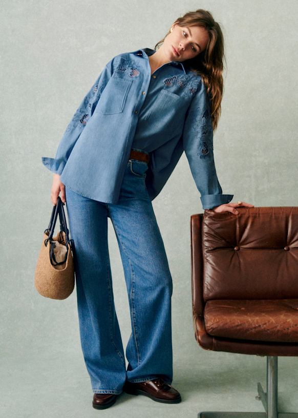 Naora Shirt - Chambray - Organic cotton - organic textile - Sézane