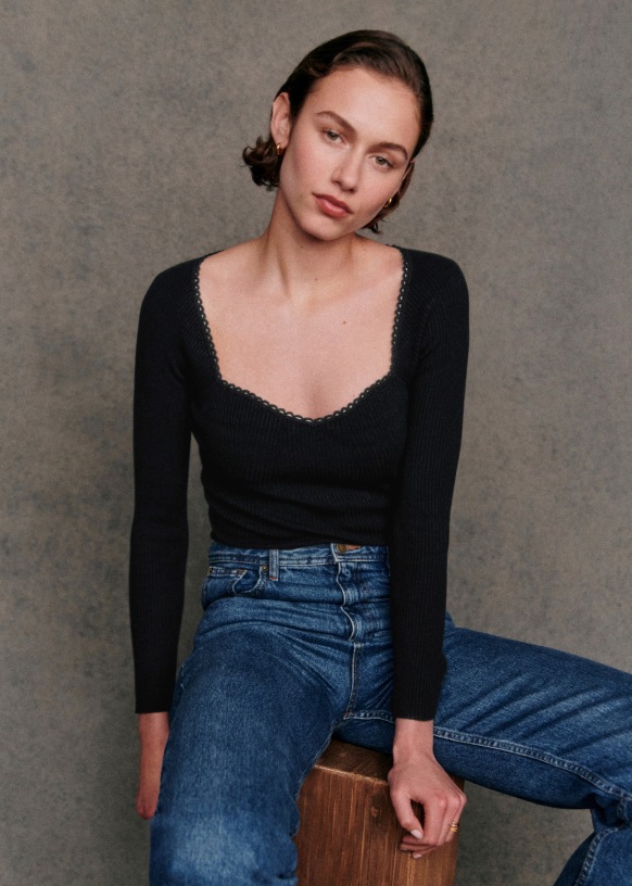 Maha Jumper - Black - Merino Wool - Sézane