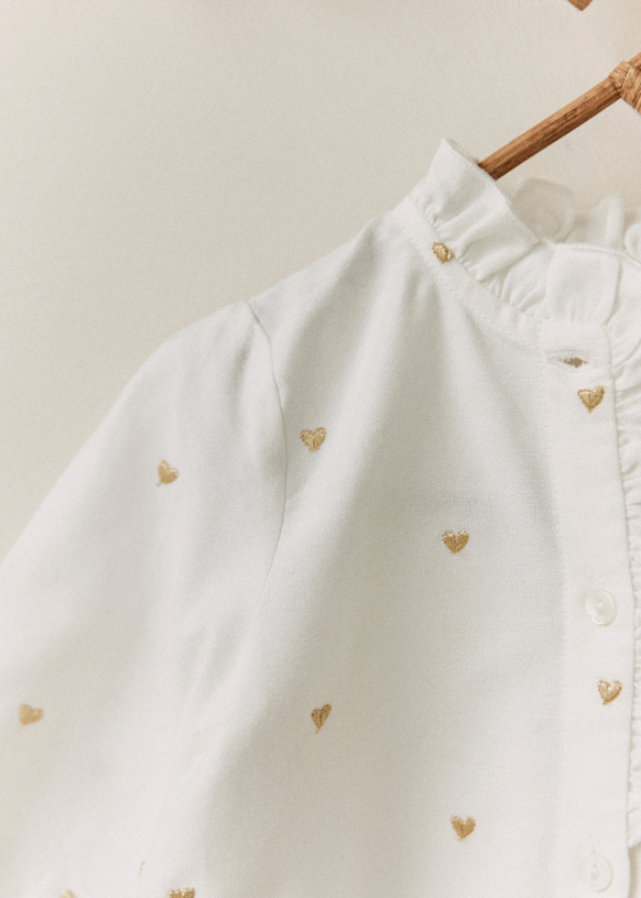Chlo Shirt - Gold Heart Embroidery - Organic cotton - organic textile ...