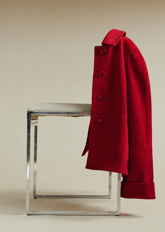 Robbin Jacket - Dark Red - Goat leather - Octobre Éditions