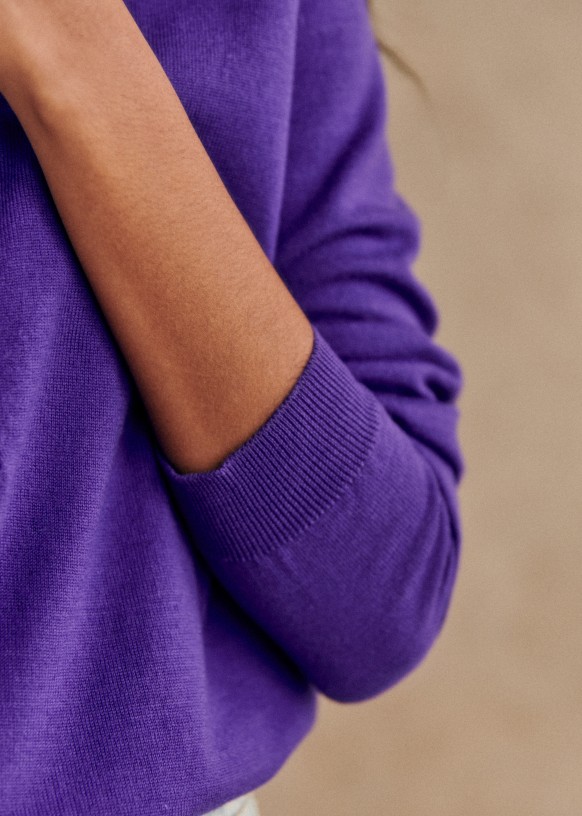 Timothy Jumper - Purple - Merino Wool - Octobre Éditions