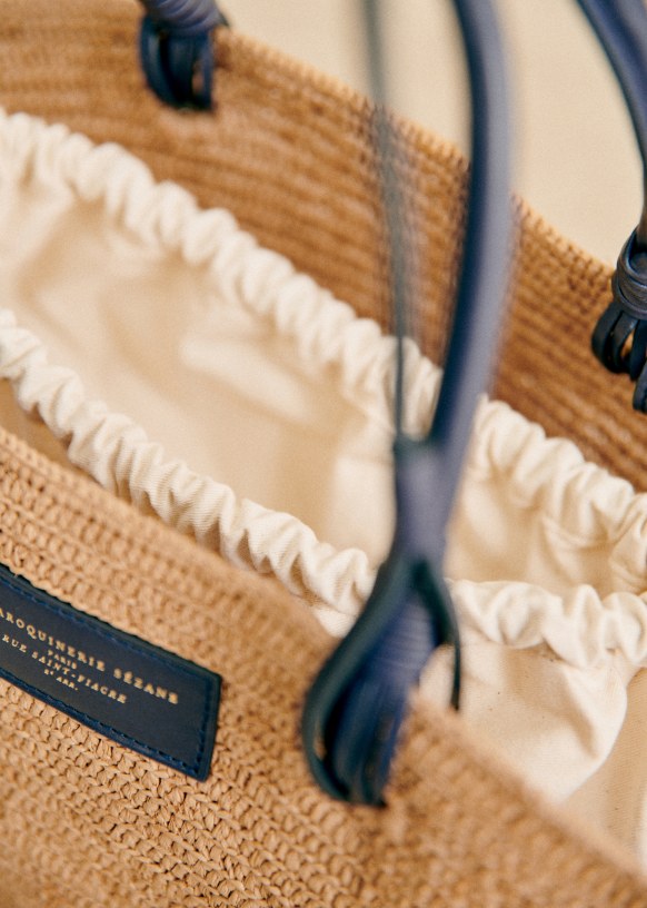 Justine Basket - Raffia Embroidery Multicoloured Flowers - Raffia ...