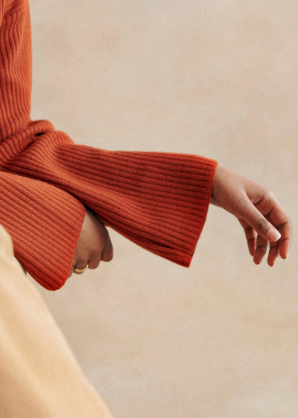 Liya Cardigan - Rust - Merino Wool - Sézane