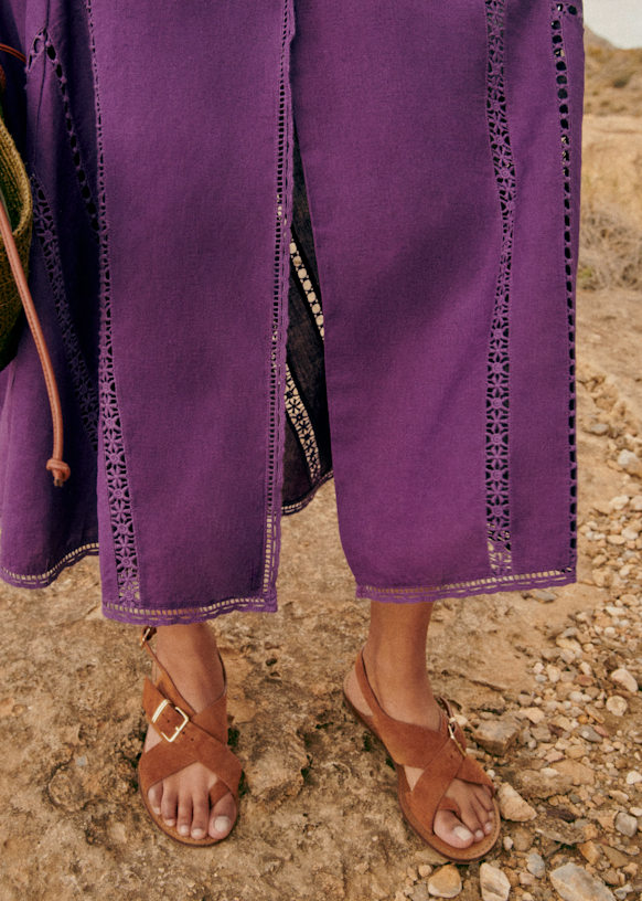 Jolane Skirt - Dark Purple - Linen - Octobre Éditions