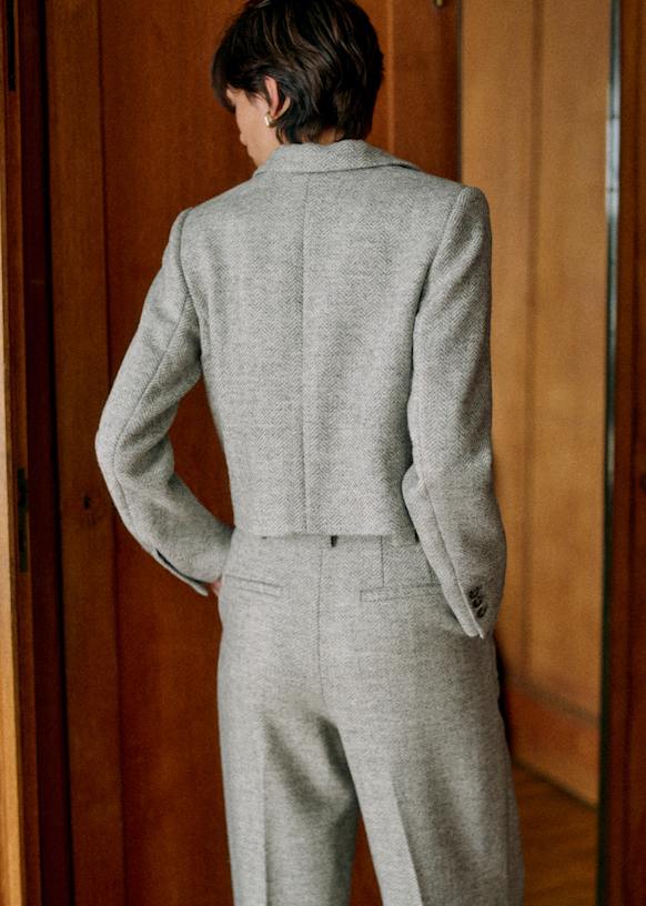 Clarance Jacket - Light Grey Herringbone - Wool - Octobre Éditions