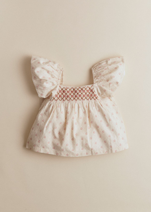 Raven Blouse - Mini Roses Print - Organic cotton - organic textile - Sézane