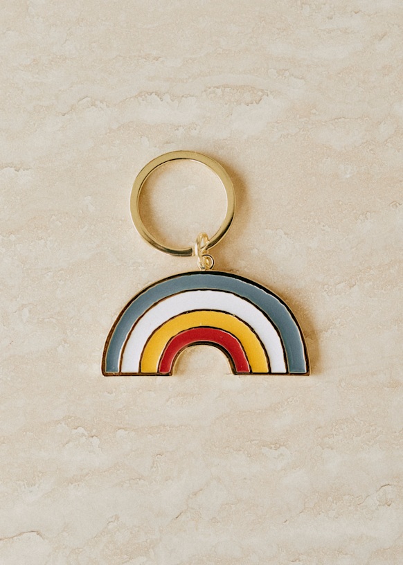 Rainbow Key Ring - Blue Multicoloured - Enamel - Sézane