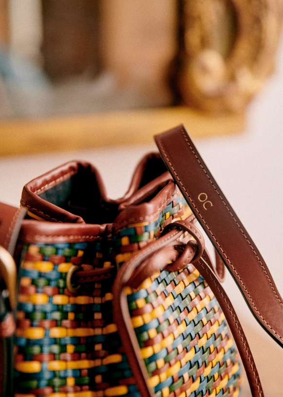 Bourse Mini Farrow - Marine Tressé - Cuir lisse bovin tannage végétal ...