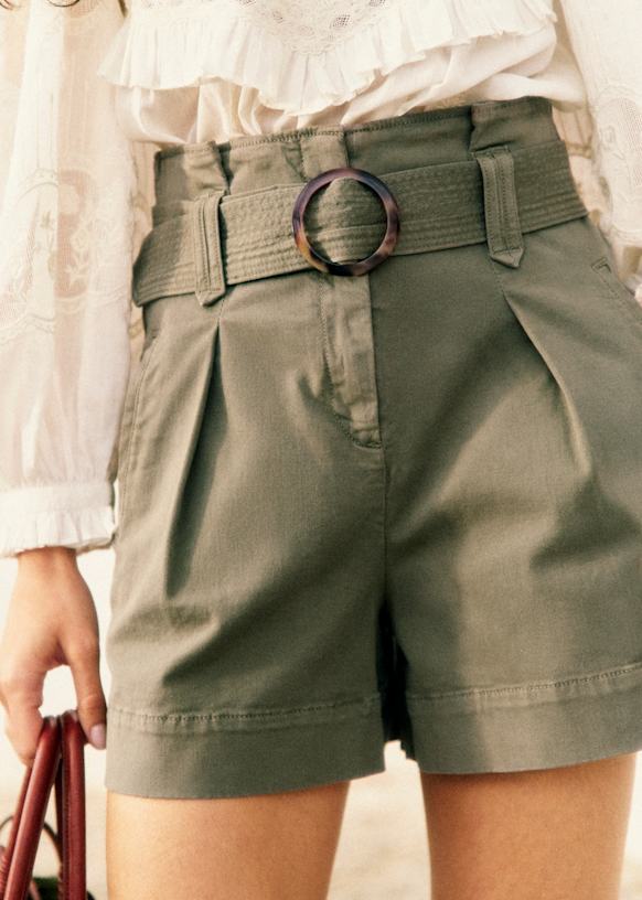 Rome New Shorts - Olive Green - Organic cotton - organic textile - Sézane