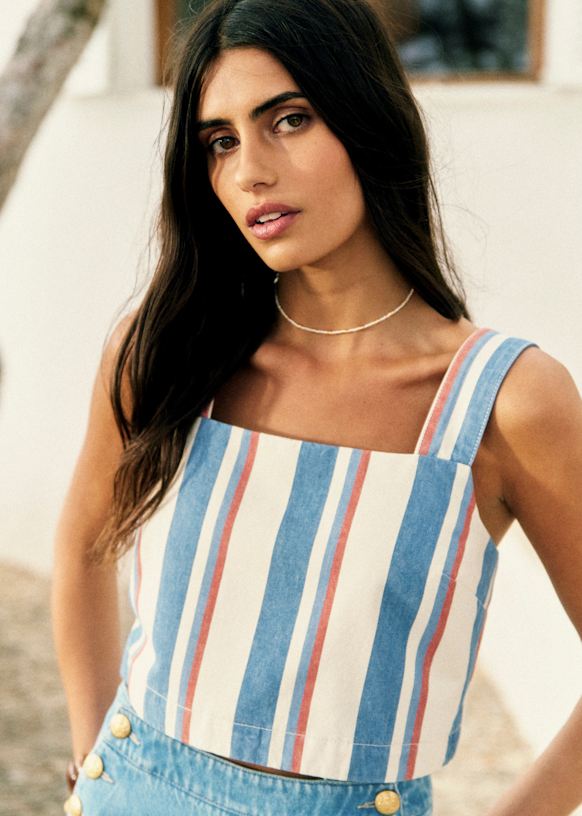 Marga Top - Ilot Stripes - Organic cotton - organic textile - Sézane