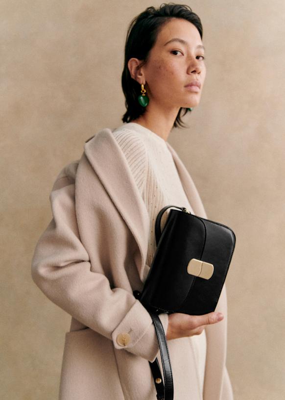 Milo Mini Classic Bag - Khaki patchwork - Bovine leather - Sézane