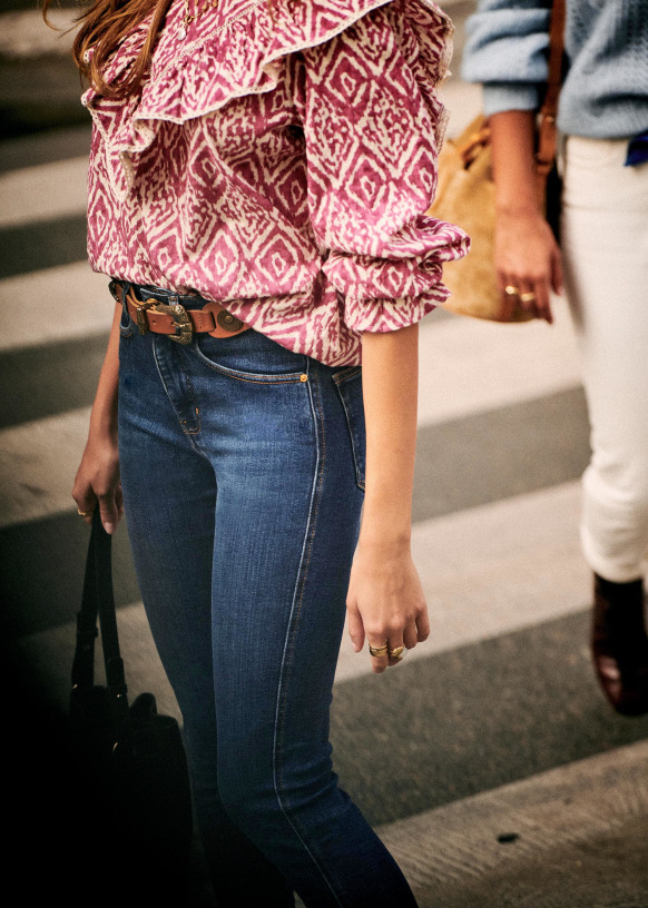 West Blouse - Ecru/Pink - Sézane