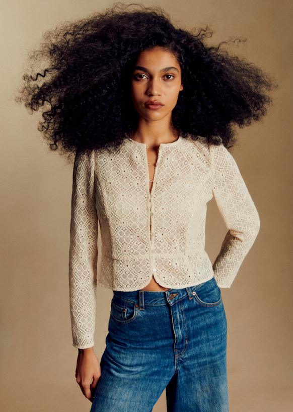 Alwane Shirt - Plain Ecru Guipure - Organic Cotton - Octobre Éditions