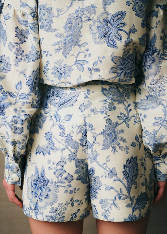 Almanzo Shorts - Maddalena Print - Organic flax - Sézane