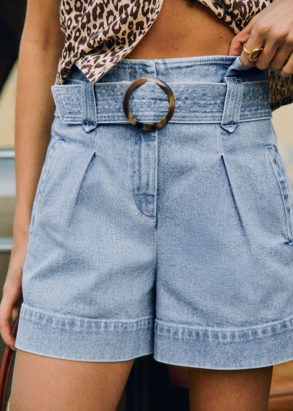 Rome New Shorts - Snow blue - Organic cotton - organic textile - Sézane