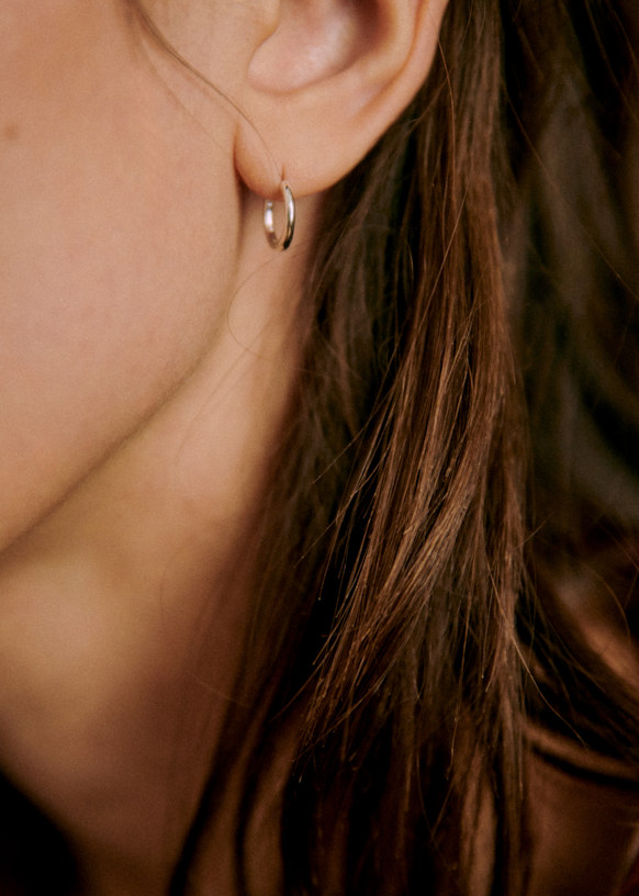 Kleine Creolen Eva - Silber - Silber - Sézane